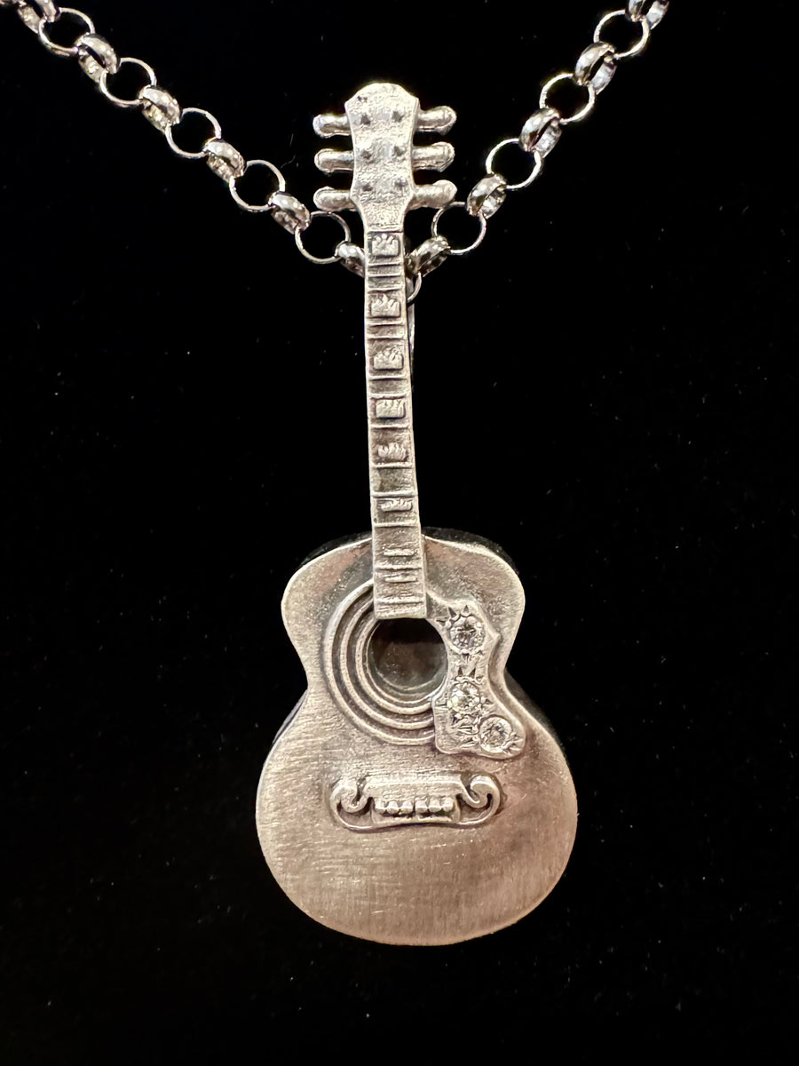 Guitar Pendant with Diamonds – Gary Allan Jewelry